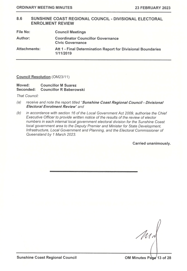 Minute Item Attachments of Ordinary Meeting - Thursday, 23 March 2023